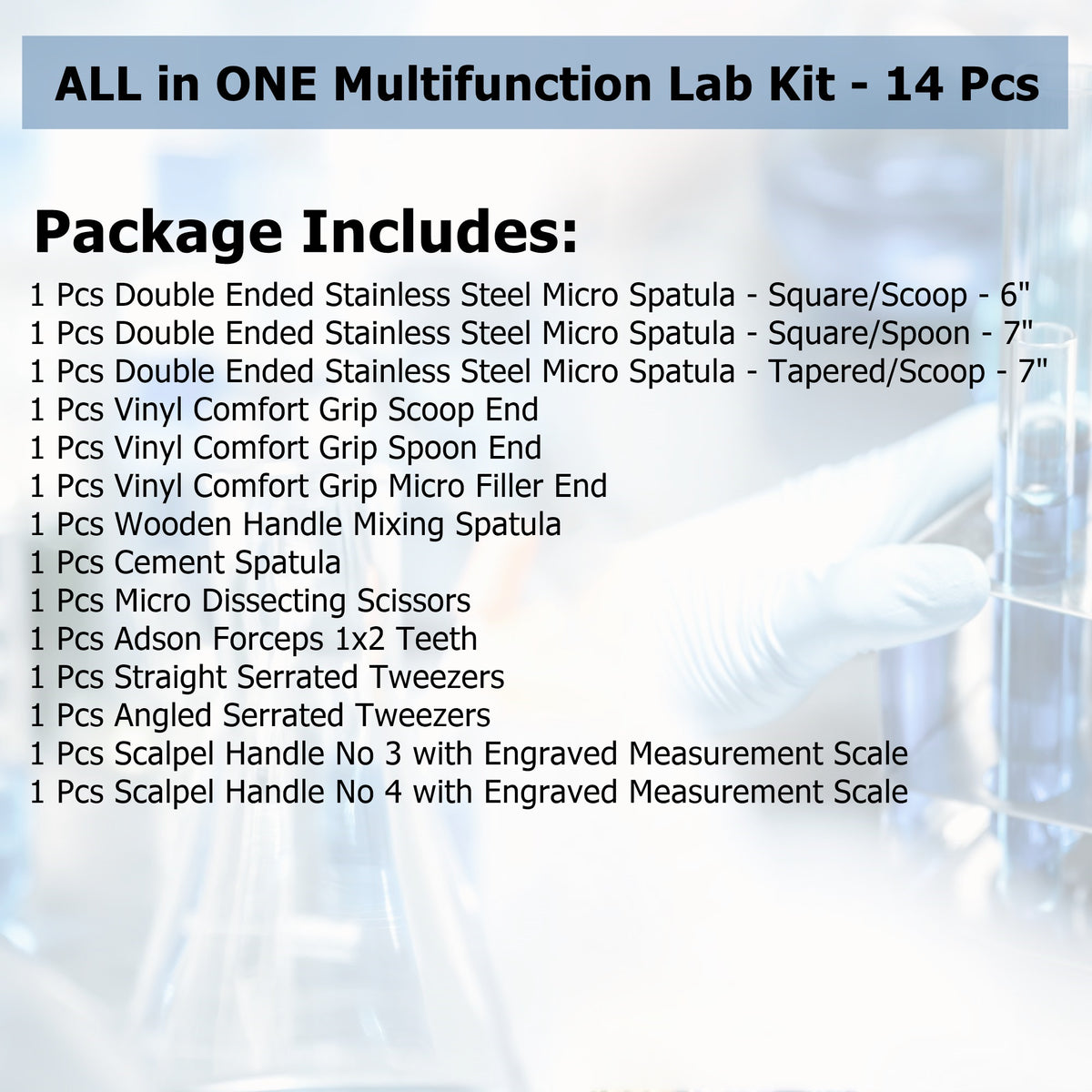 14 Pcs Stainless Steel Laboratory Micro Spatulas Sampling Set with Com ...