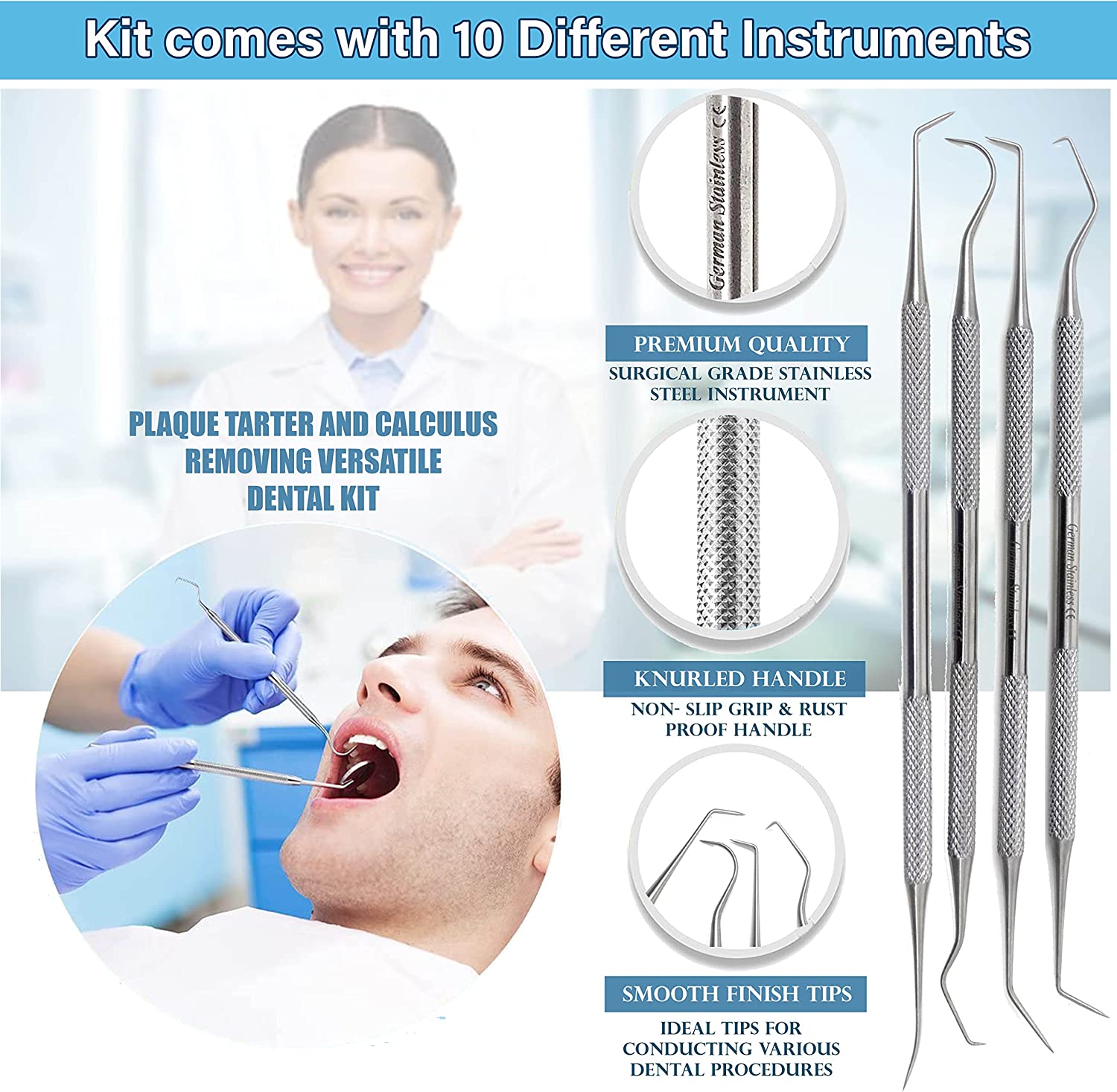 Oral Hygiene Kit For Adults And Pets 6-Piece Dental Tools Kit ...