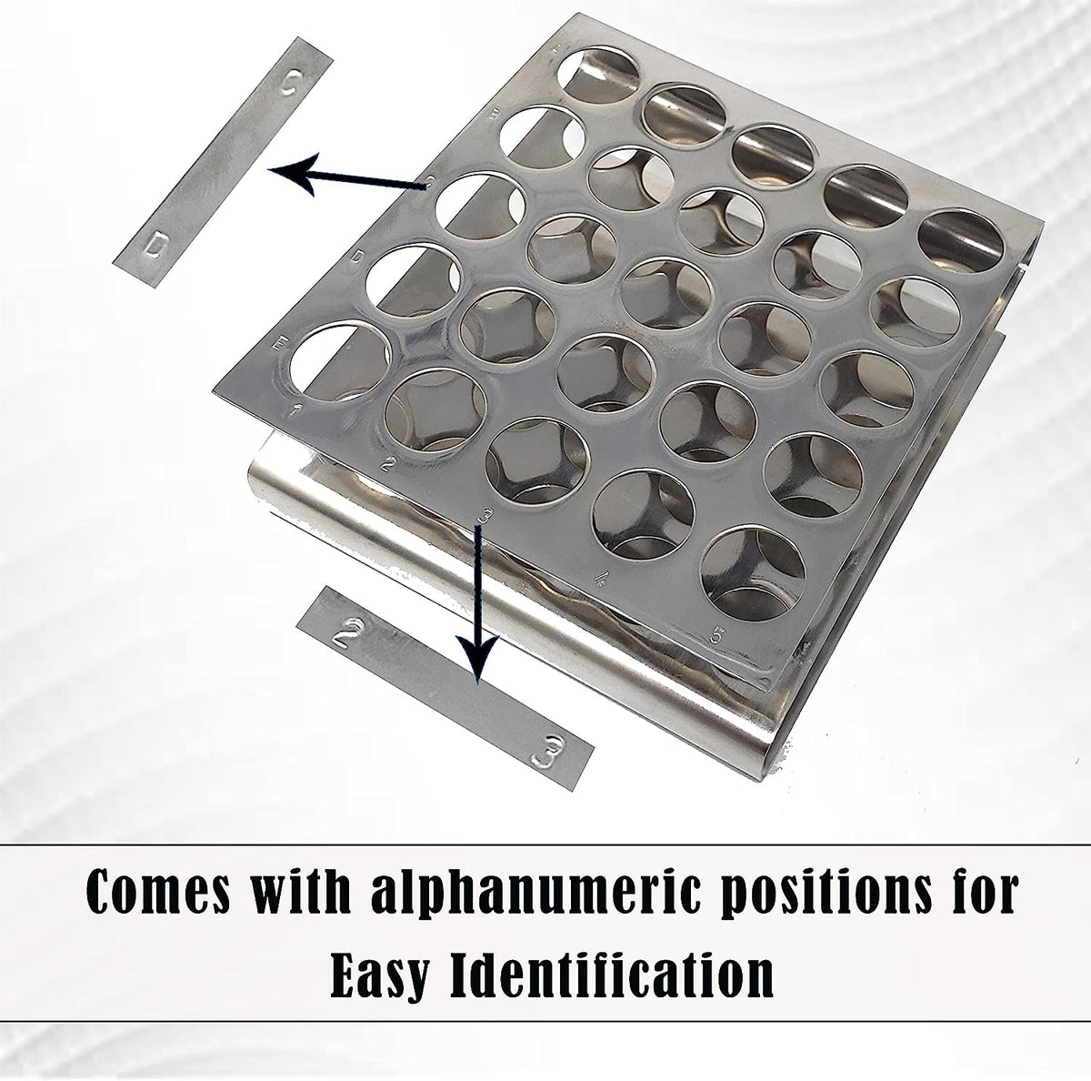 Test Tube Rack Holder with 25 Holes Vents Z Shaped Pipe Stand For 16mm ...