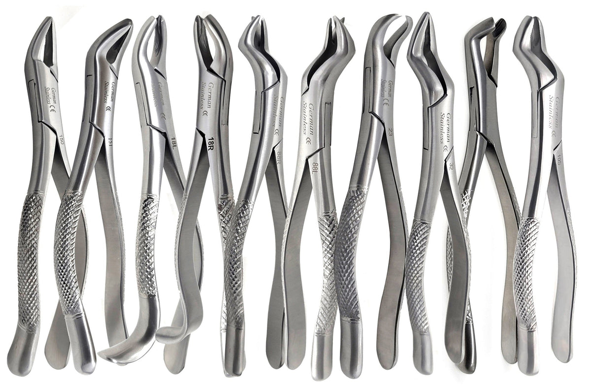 10/pk Dental Extracting Extraction Forceps Set Satin, Premium Grade St ...
