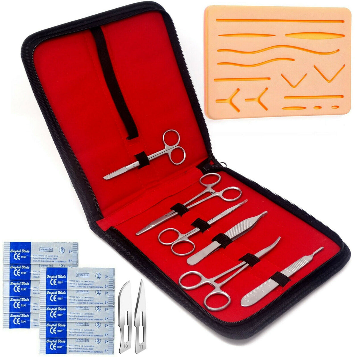 27 Pc Complete Suture Practice Surgical Training Kit for Medical and V ...