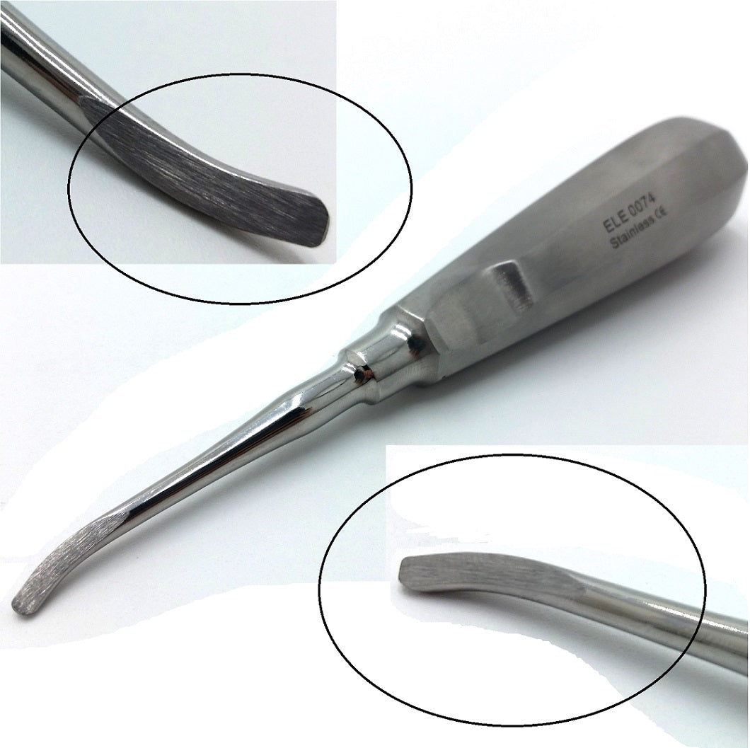 RIGHT CURVED MILLER ELEVATORS ELE0074 FLAT ROUNDED BLADE, Stainless St ...